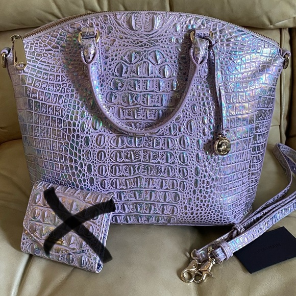 Brahmin | Bags | Brahmin Large Duxbury Satchel Violet Wonderland ...